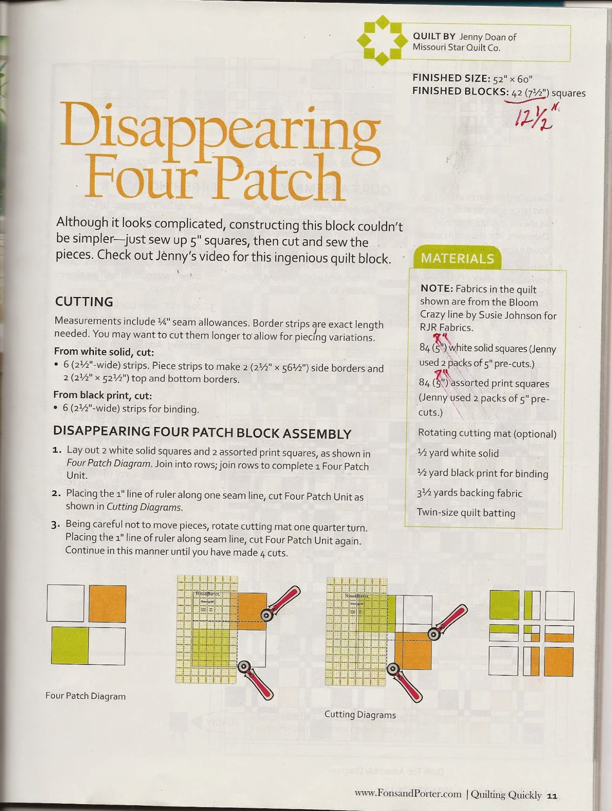 Old Capital Quilt Guild: Disappearing 4 Patch and Disappearing 9 Patch Old Capital Quilt Guild: Disappearing 4 Patch and Disappearing 9 Patch