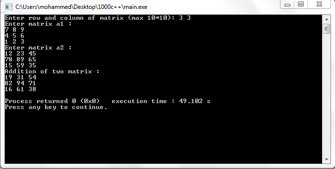 Programmers Area: C++ program to add two matrix