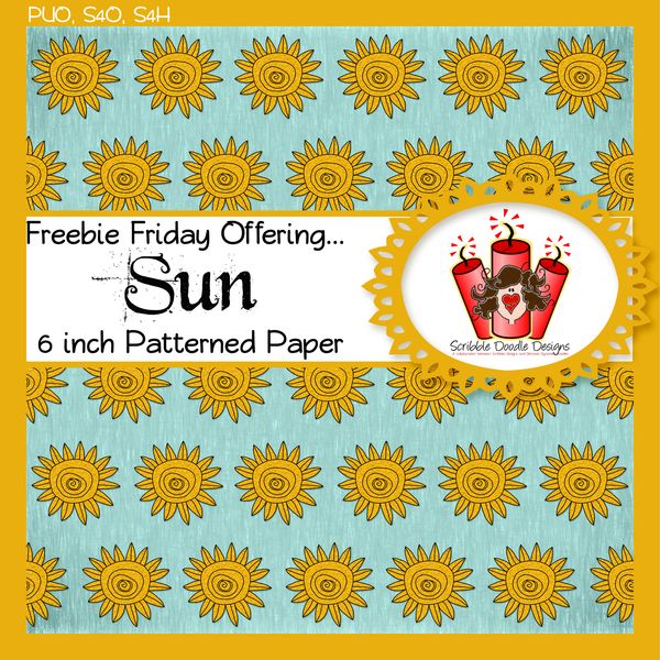 Scribbles Designs Challenge Blog: Freebie Friday: Sun Digi Paper