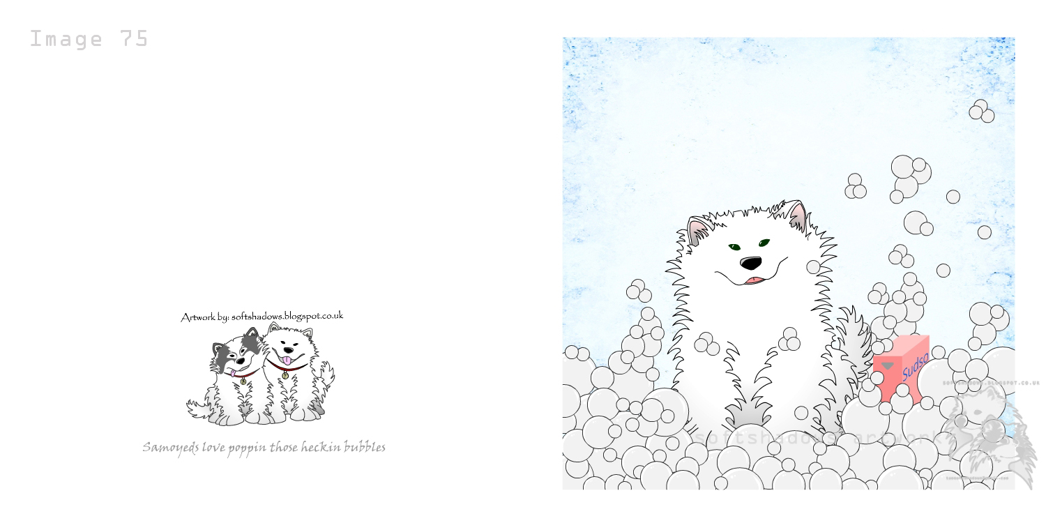 Softshadows art: Samoyed greetings cards