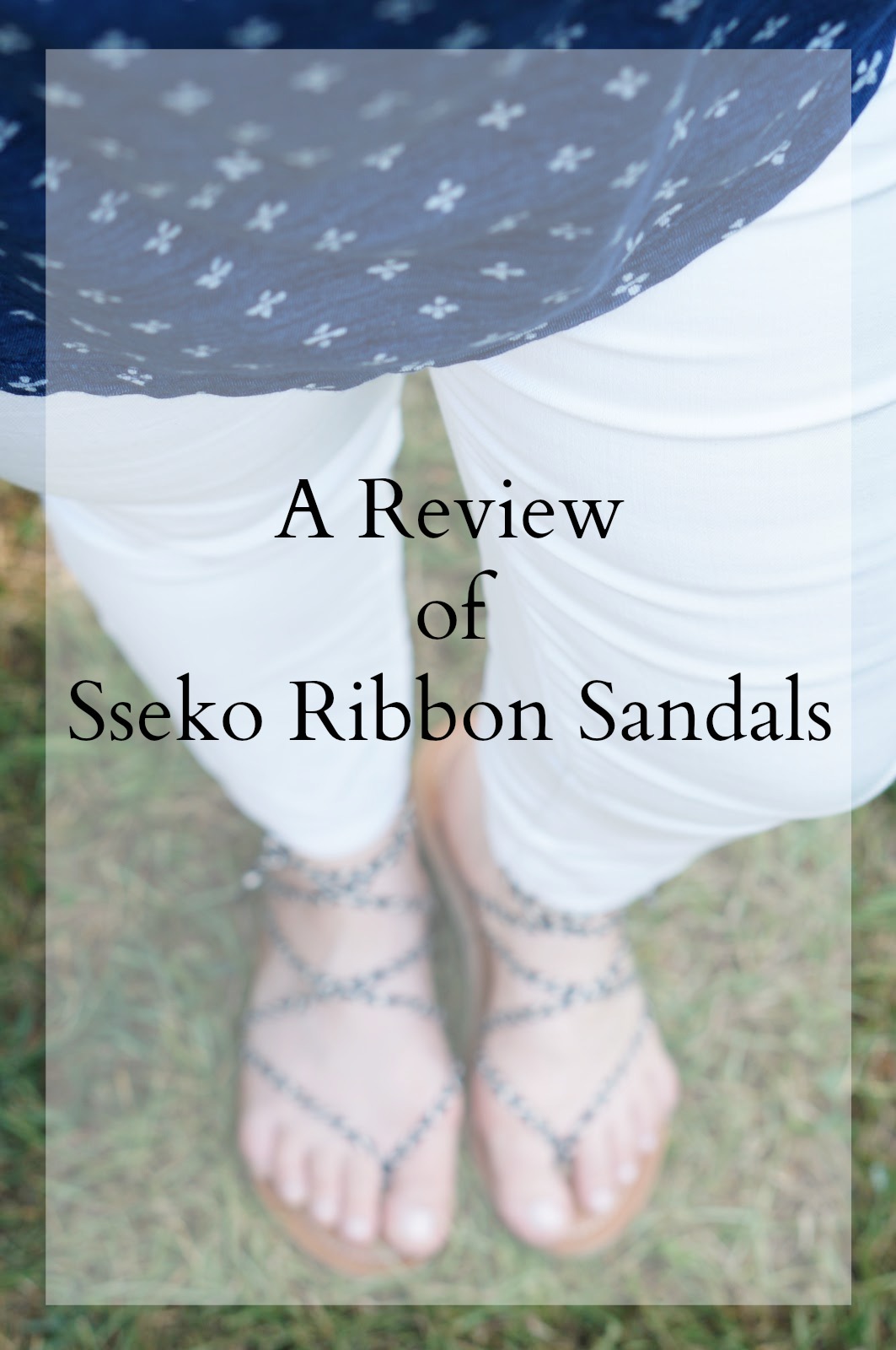 NAVY & WHITE | SSEKO RIBBON SANDALS - Rebecca Lately
