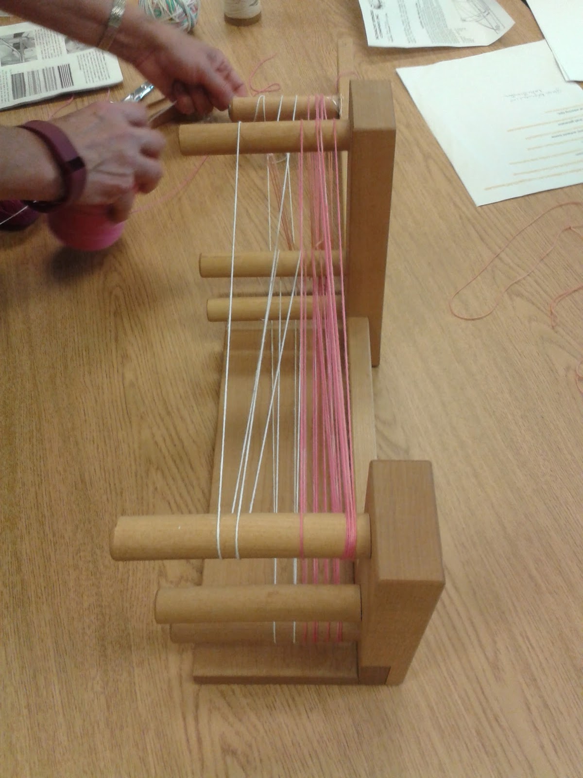 Buellwood Weaver and Fiber Guild, Hancock, Michigan: Inkle loom warping ...