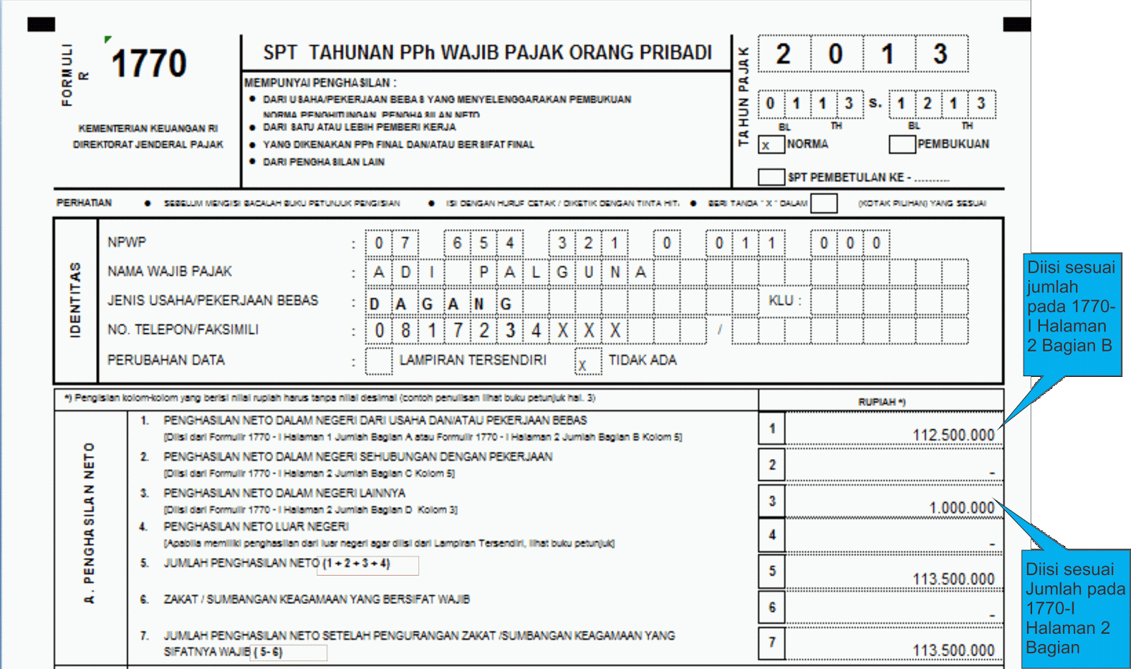 PETUNJUK PENGISIAN SPT TAHUNAN PPH 1770 - BIDIK PAJAK