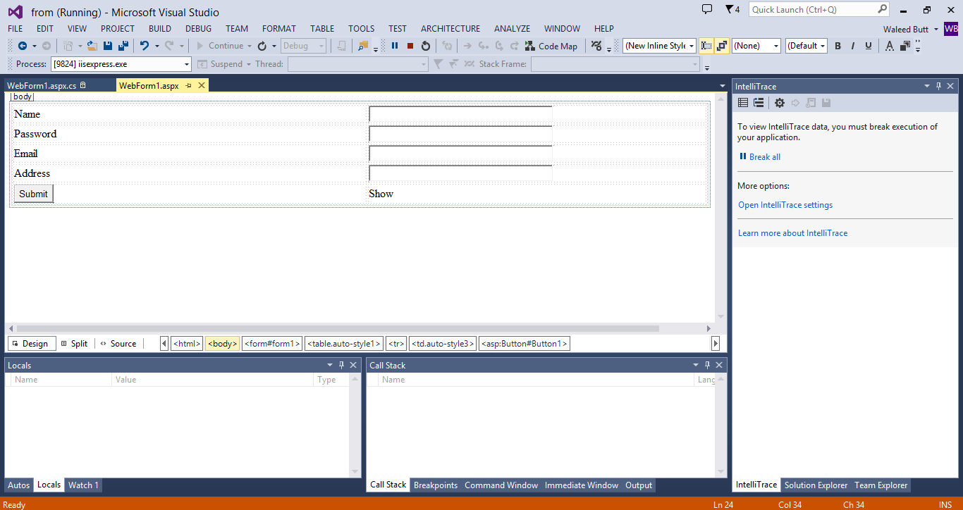 Creating Web Form In