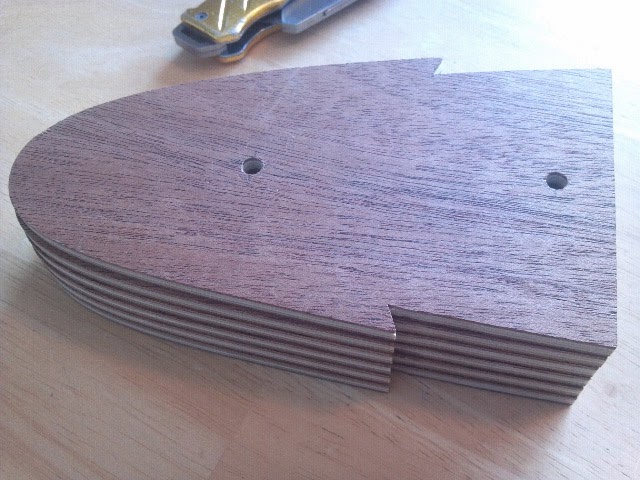 Oldfield Baby Great Lakes Biplane: Nose rib template for the wing rib jig