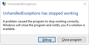 WPF Thoughts: WPF program "Has stopped working"