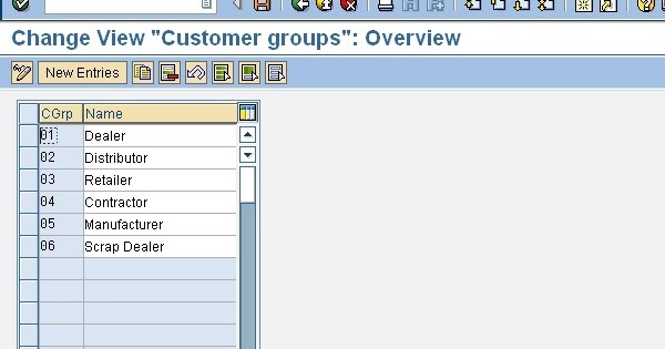 Define Customer Groups in SAP SD