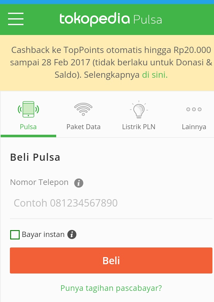 Tutorial di Tokopedia: Pulsa | Picture Otomotif