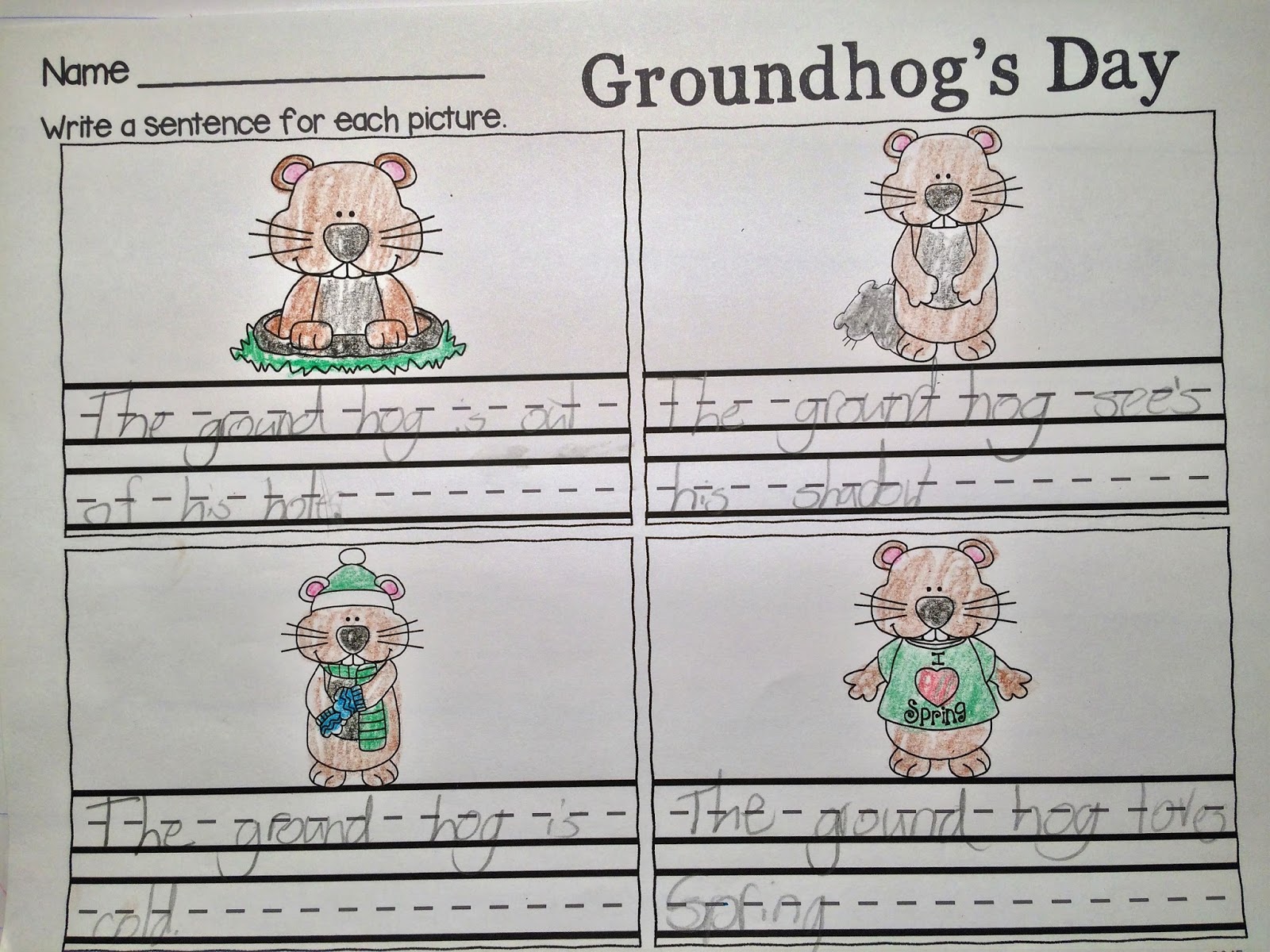 February Writing Freebie - First Grade Centers and More