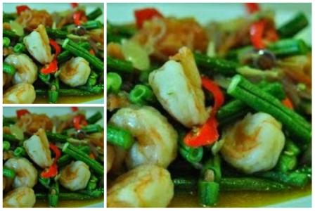Resep Tumis Kacang Panjang dan Udang Bumbu Tempe Busuk