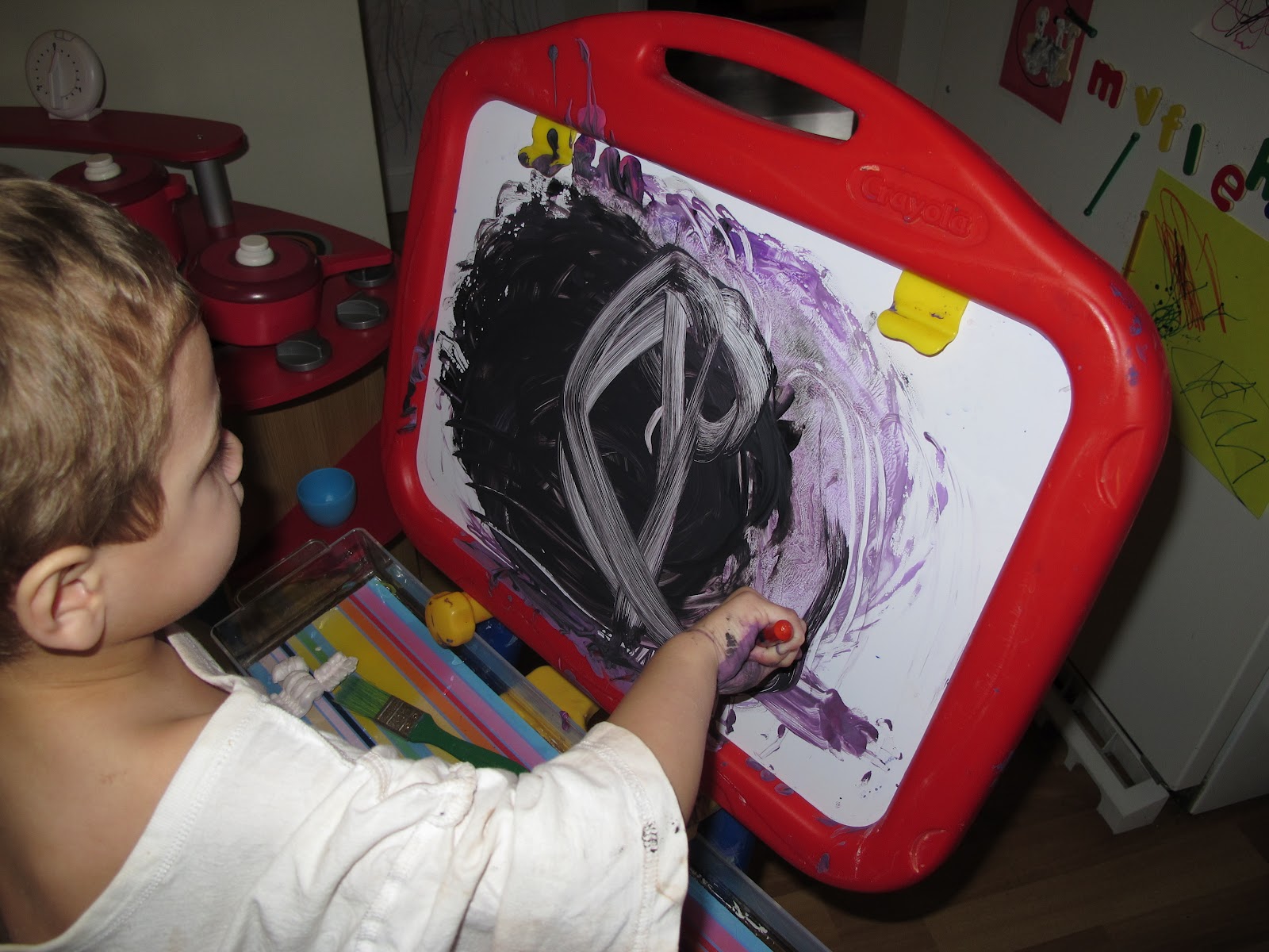 Peaceful Parenting: Negative Space: Dry Erase Board Painting and Prints
