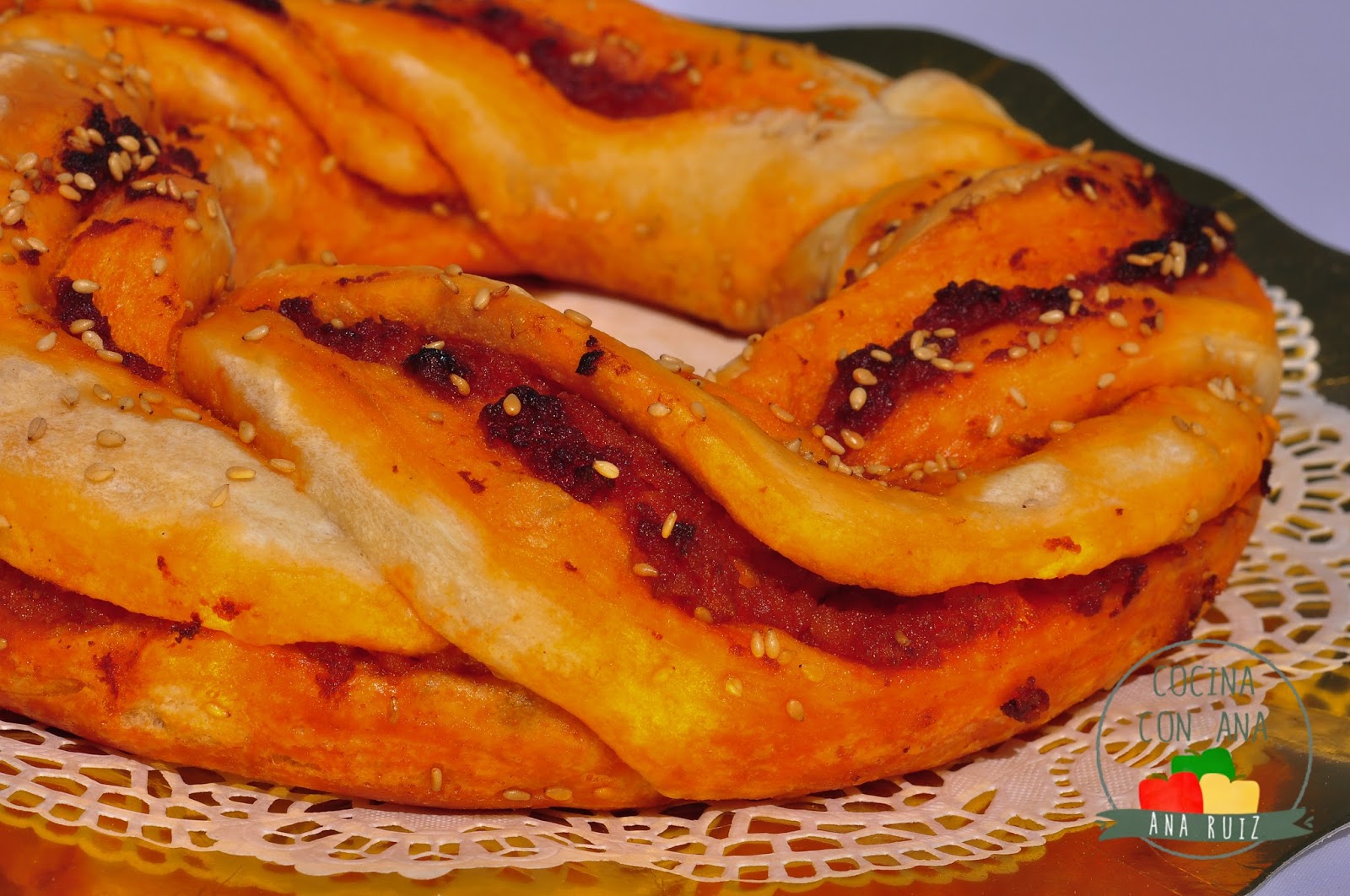 ROSCA DE PAN RELLENA DE SOBRASADA - Cocina con Ana