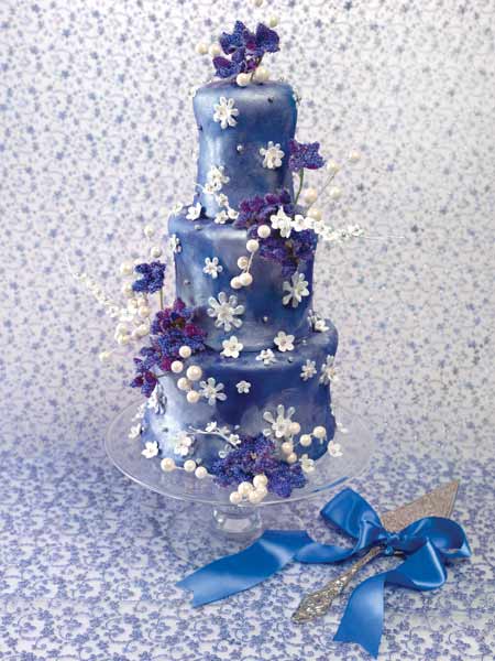 A Wedding Addict: Dark Blue And White Wedding Cake Sweety LoveLy