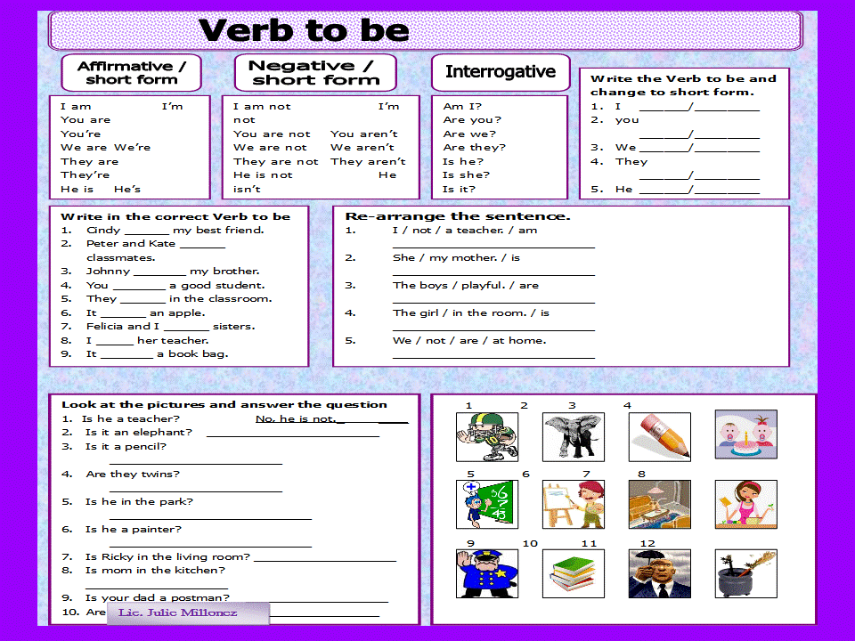 English Class: VERB TO BE - PRESENT TENSE