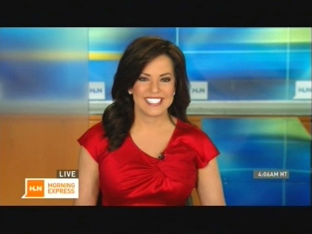 Ladies in Satin Blouses: Robin Meade - red satin top