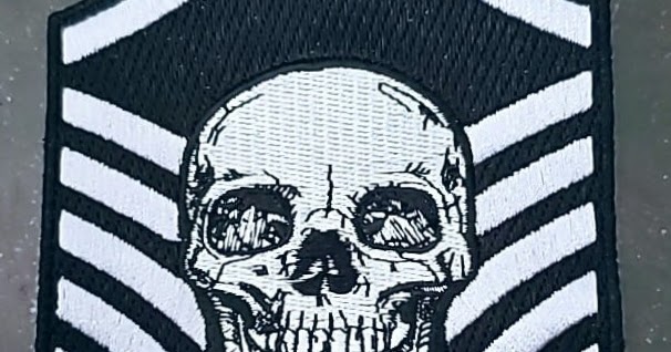 CHEVRON SKULL US AIR FORCE USAF PATCH 5" E7 MSGT