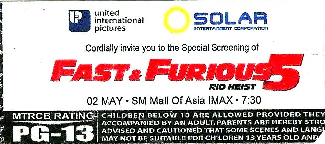 Online Worker's Corner: Experience "Fast Five" at the SM IMAX Theatre