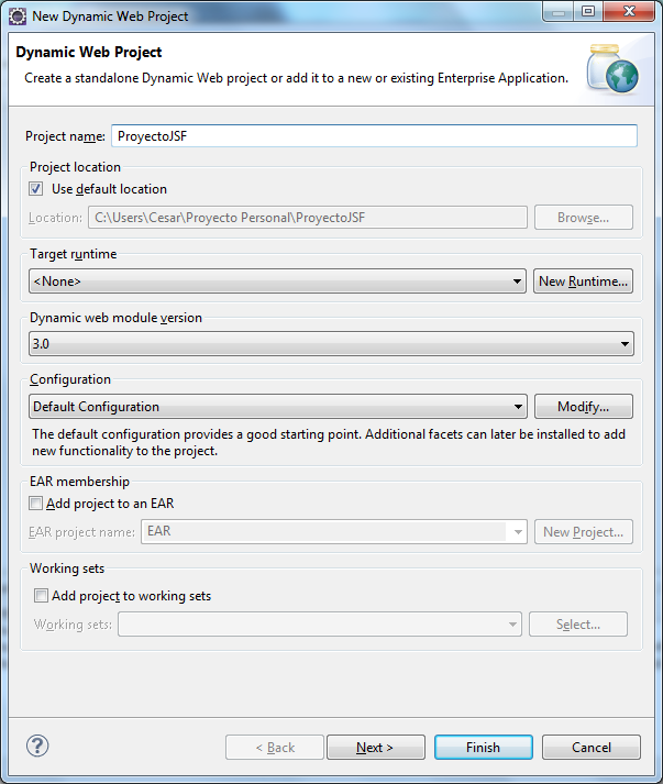 Programa !+: Creando un proyecto JavaServer Faces 2 fácilmente en Eclipse