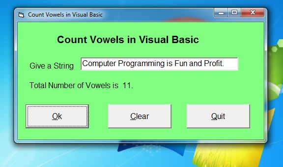 Free Programming Source Codes And Computer Programming Tutorials Count Vowels In Visual Basic