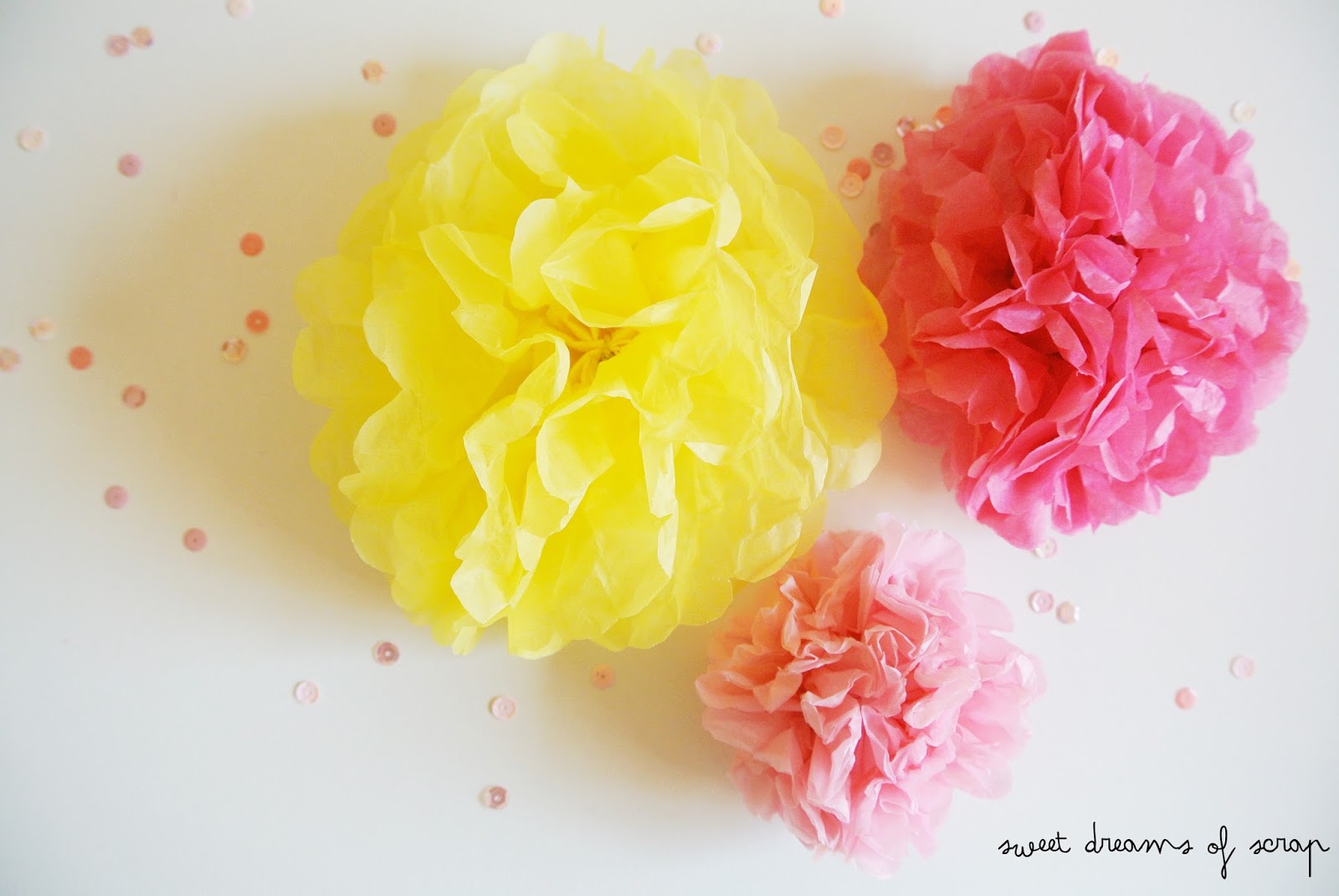Tus propios pompones de papel seda en 4 pasos. - Sweet dreams of scrap