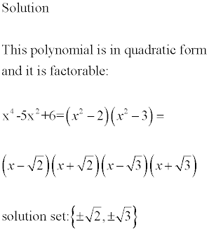 Examples of Math Problems: Solve the polynomial equation