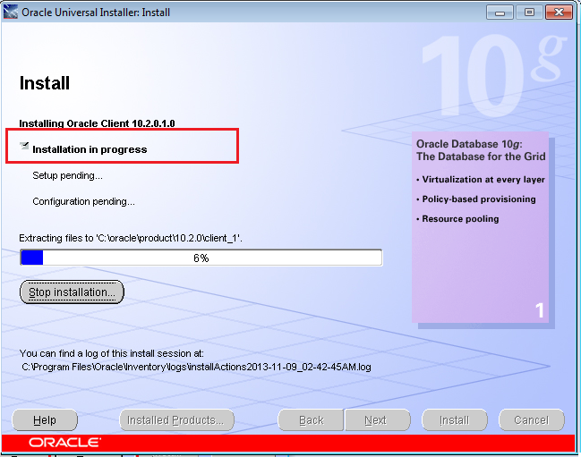 InstallationProcess will continue