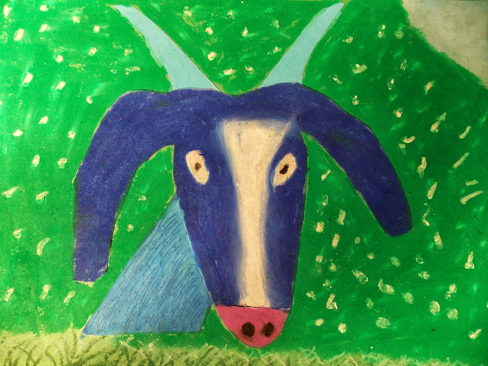 Wall Art: Picasso Animals with Construction Paper and Oil Pastels