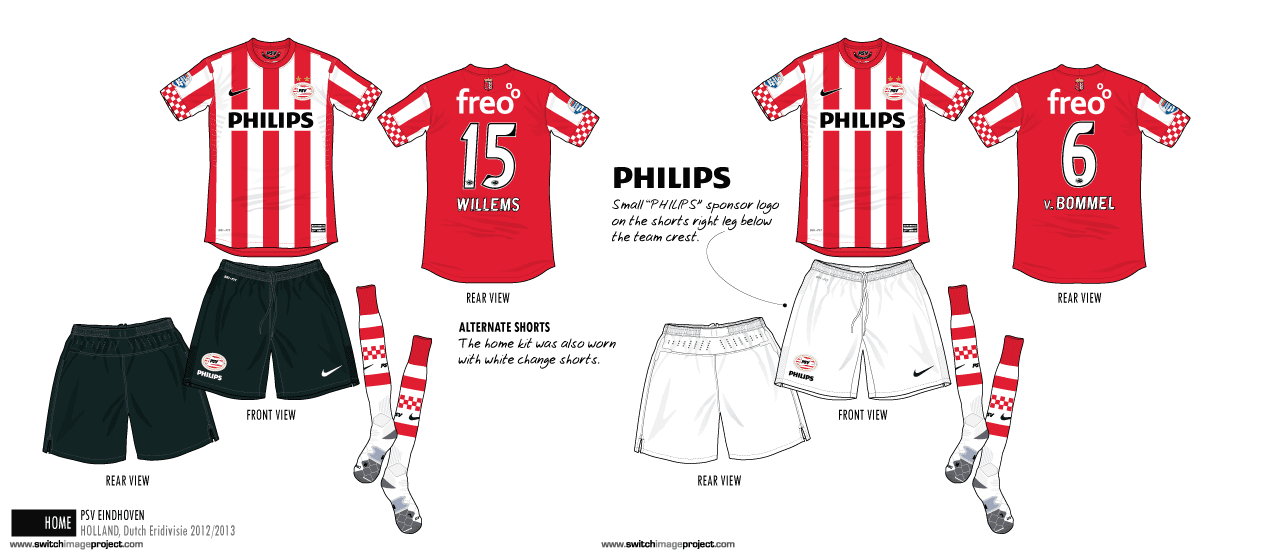 Football teams shirt and kits fan: Updated: PSV Eindhoven 2012/13 home kits