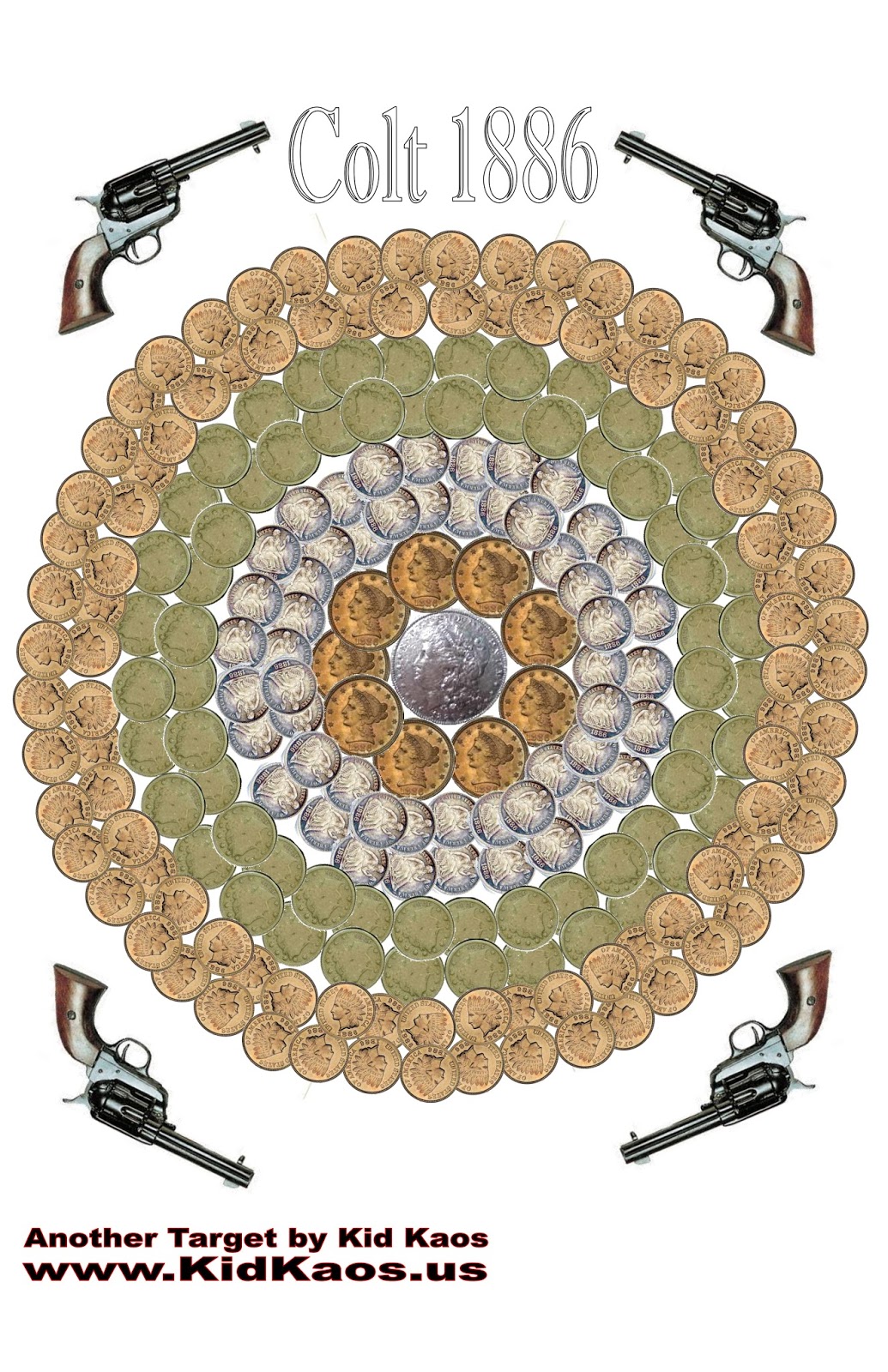 Распечатай и Стреляй!: Мишень с монетами. Coins target