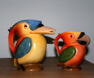 Pottery and Porcelain Marks: Exotic Bird Jug, Art Deco stylised Parrot ...