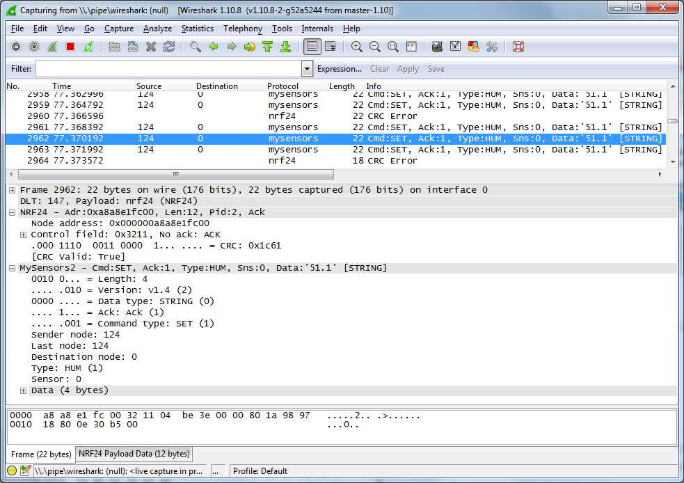 RF > nRF24L01+ sniffer - part 2 | Basic4MCU.com