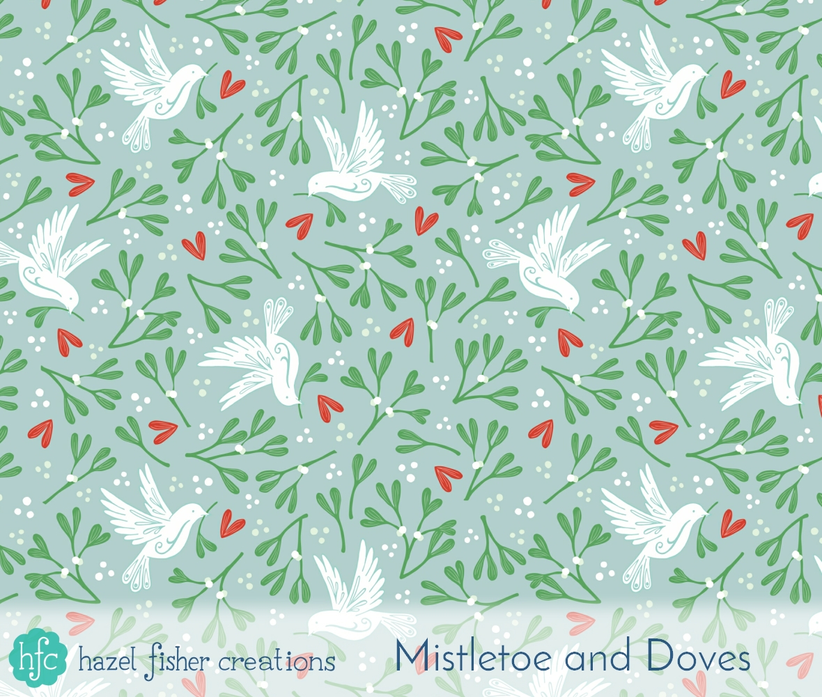 Hazel Fisher Creations: Spoonflower Contest - Ditsy Mistletoe