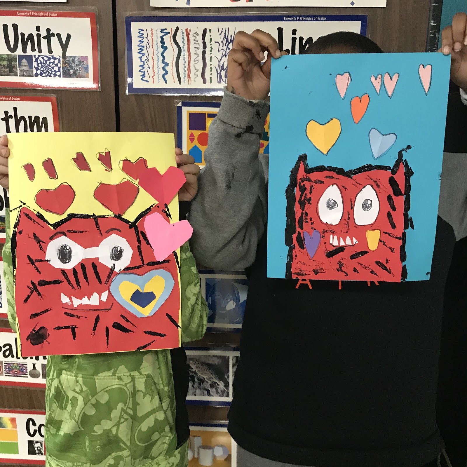 Elements of the Art Room: 1st grade Love Monsters
