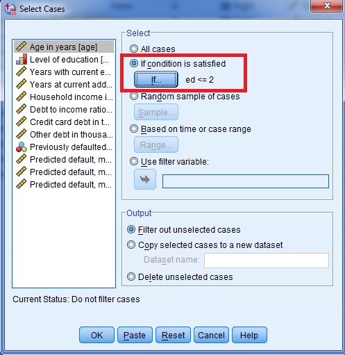 cara menggunakan select cases SPSS