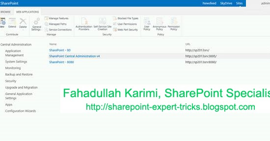 SharePoint Tips and Tricks: Web Application creation on SharePoint Server 2013