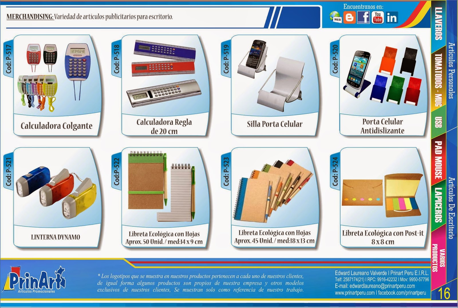 PRINART PERU EIRL: CATALOGO DE MERCHANDISING PROMOCIONAL