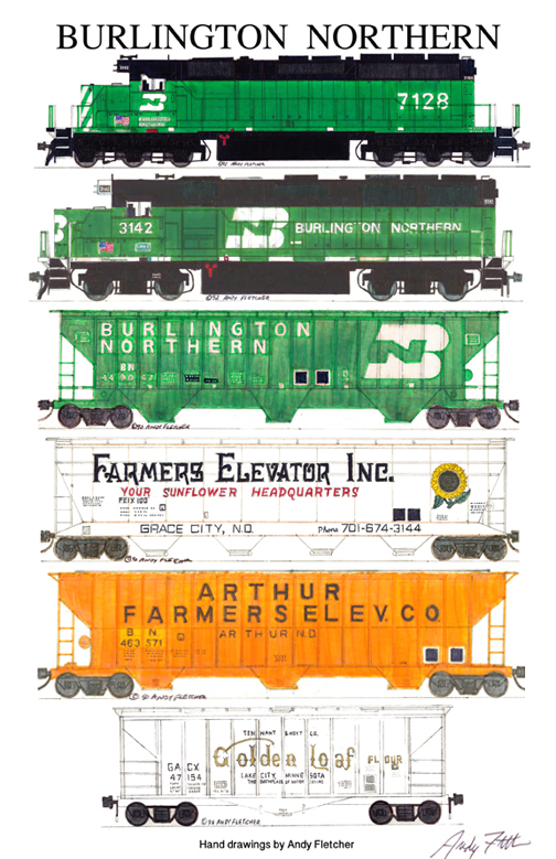 Andy Fletcher Blog-: A Burlington Northern Grain Train Heads for the ...