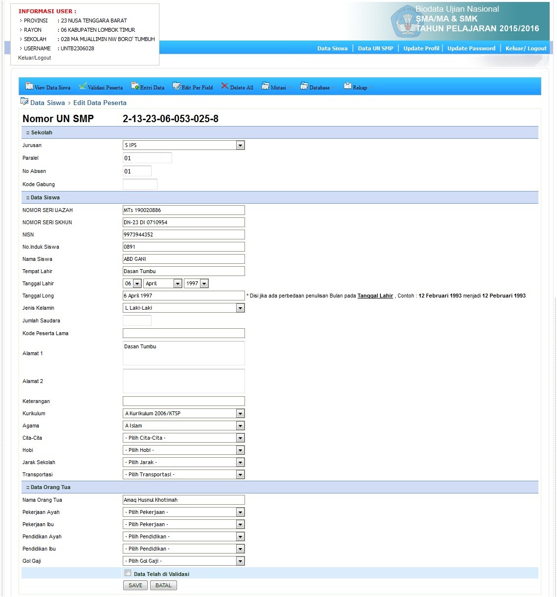 Panduan Sekolah Umum: Cara Download File EZ Bio UN kepada EMIS Online