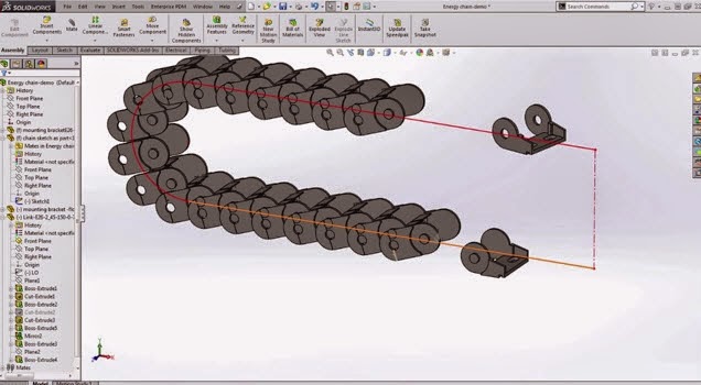 How to use new Chain Component Pattern for Assembly in SOLIDWORKS 2015. - SolidWorks Share