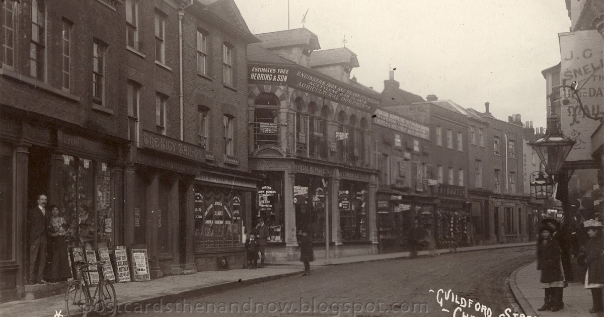 Postcards Then and Now: Chertsey, Surrey, Guildford Street c1907 Postcards Then and Now: Chertsey, Surrey, Guildford Street c1907