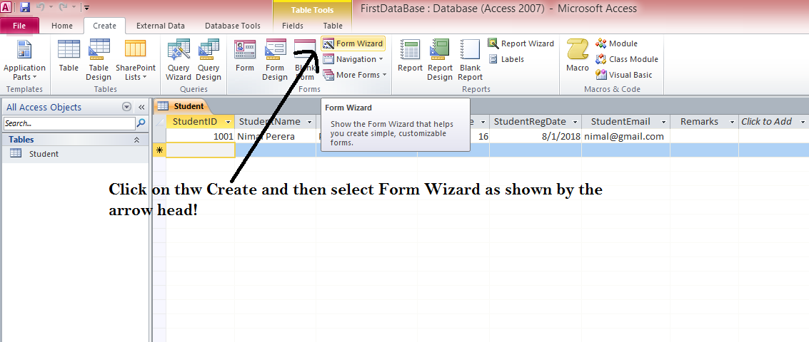 MS Excel,MS Access,Google Sheet: How to create Access form to enter data
