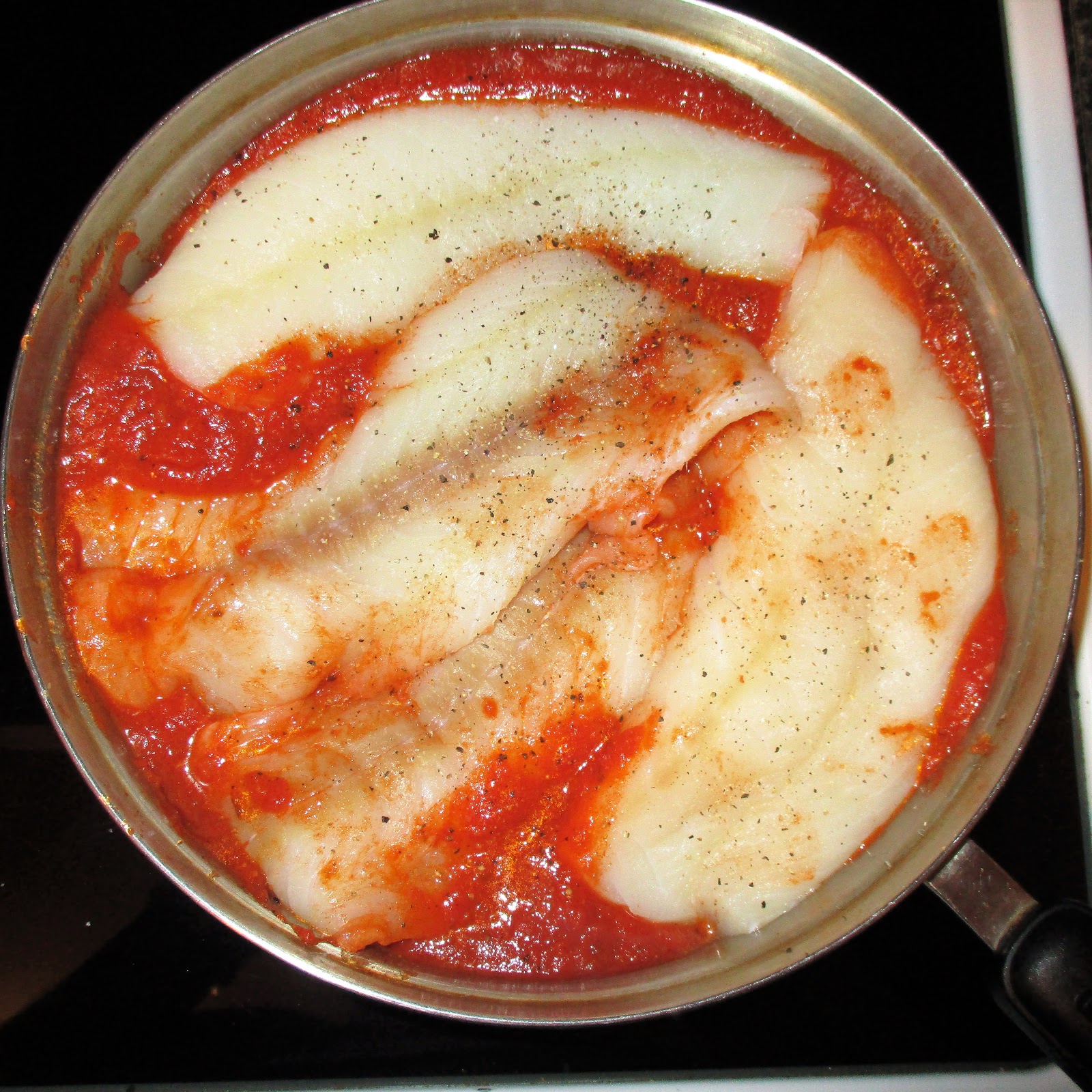 Christine's Cooking: Poached Cod in Tomato Sauce