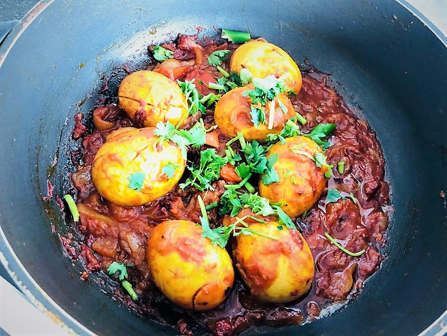 Kadai Anda Masala ( Eggs tossed in a wok with Indian Spices)