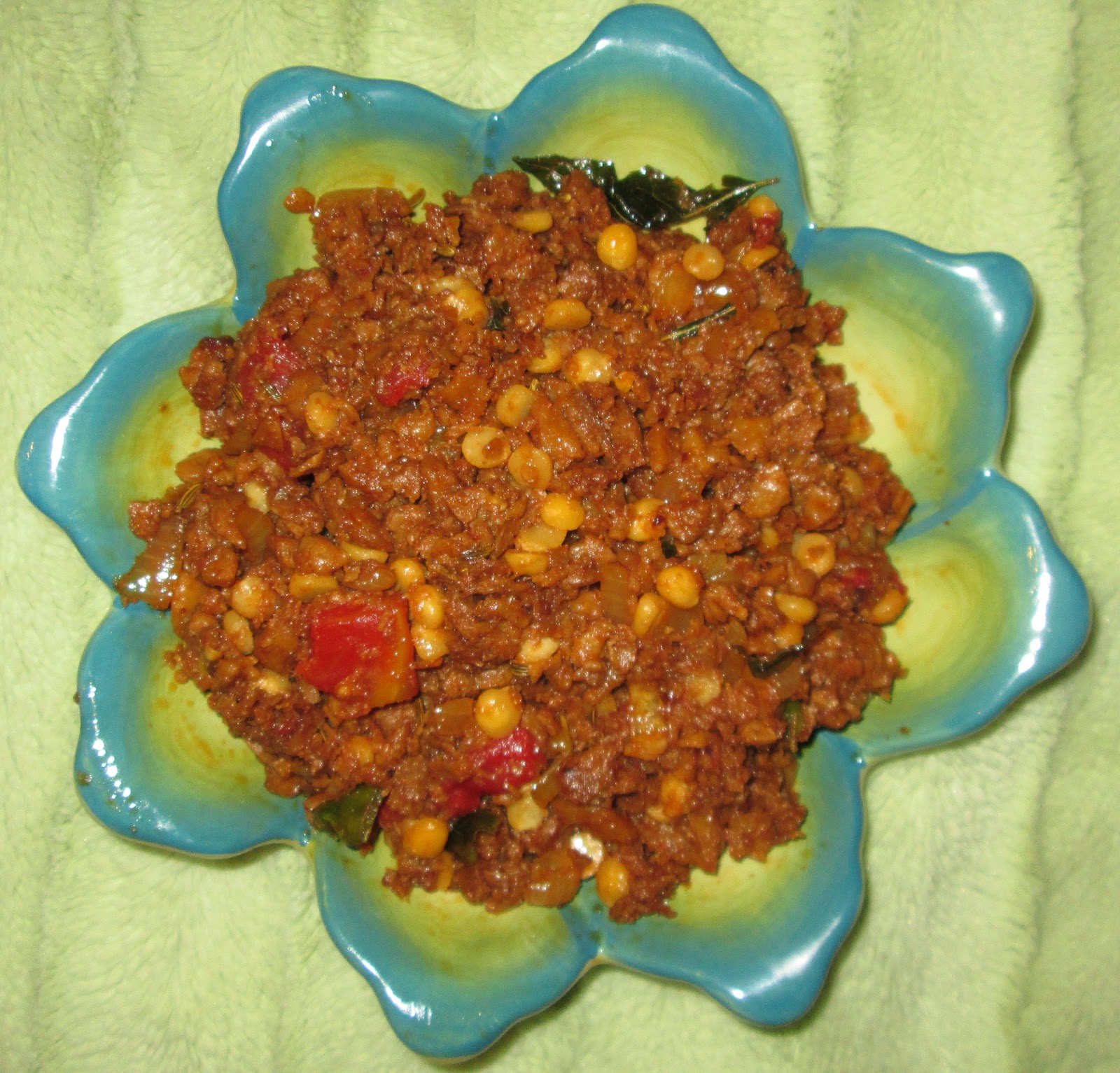 Podimas with Soy Chunks (Vegetarian version of Mutton Podimas )