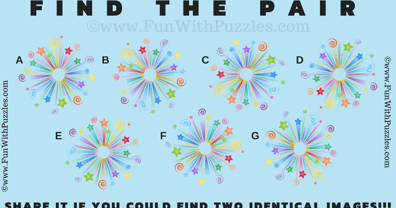 Visual IQ Test: Find the Pair Picture Puzzle for Teens