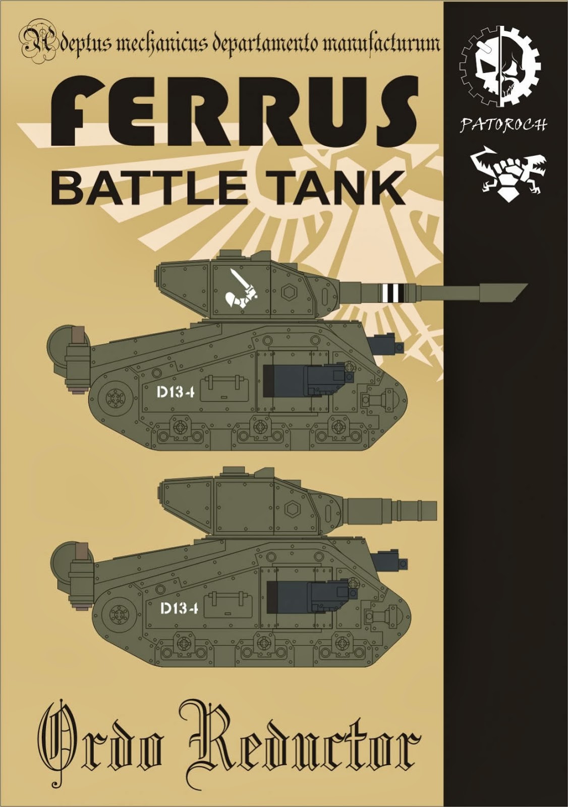 Paper Wargames: 40k Ferrus Battle Tank