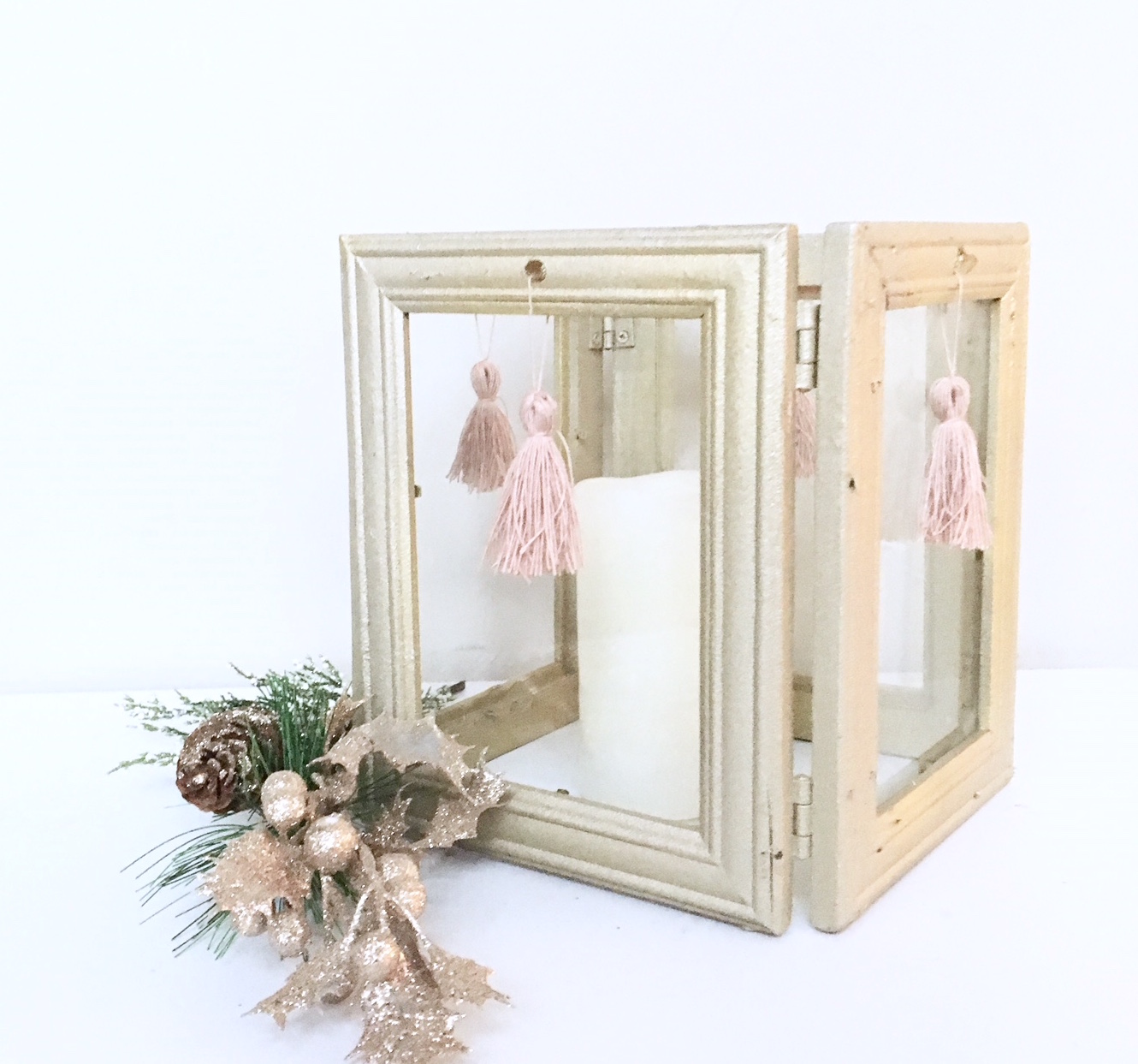 Modern Holiday Home: DIY Lantern With Picture Frames - Harlow & Thistle