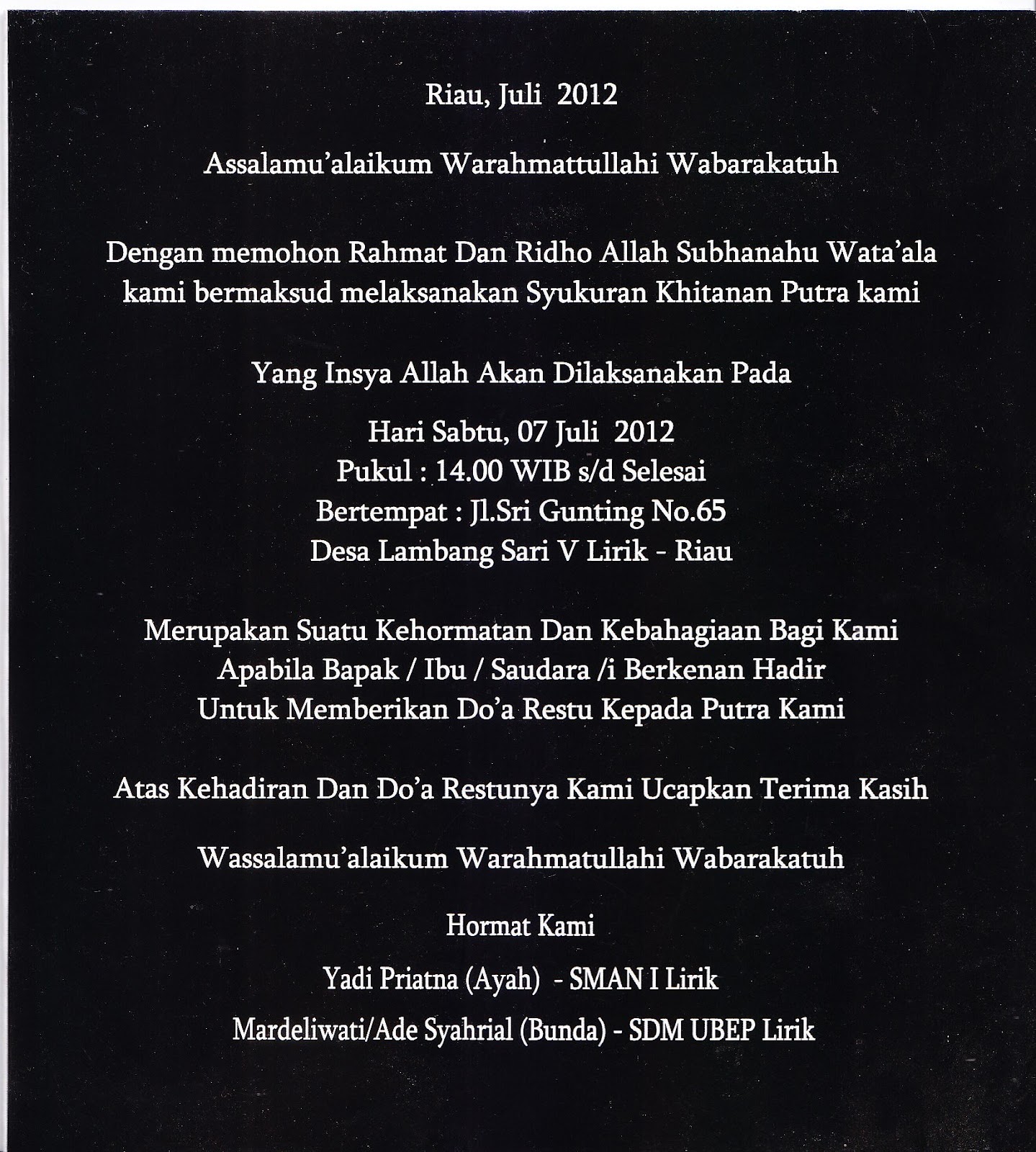 Khitanan Dhafin Rizky Lirik - Riau