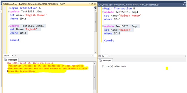 Microsoft Business Intelligence: Deadlock in transaction in SQL Server
