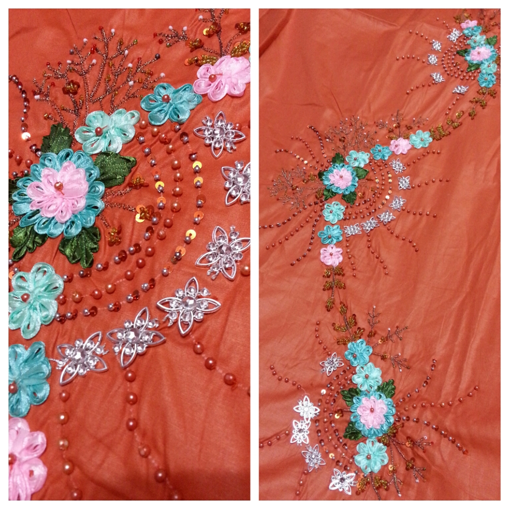 simple | covered | special: Kain Sulam Manik / Bunga Timbul : Latest ...